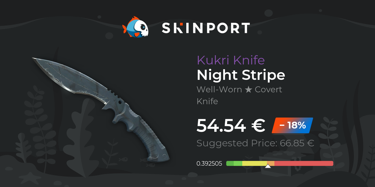 Kukri Knife | Night Stripe (Well-Worn) - Counter-Strike 2 - Skinport