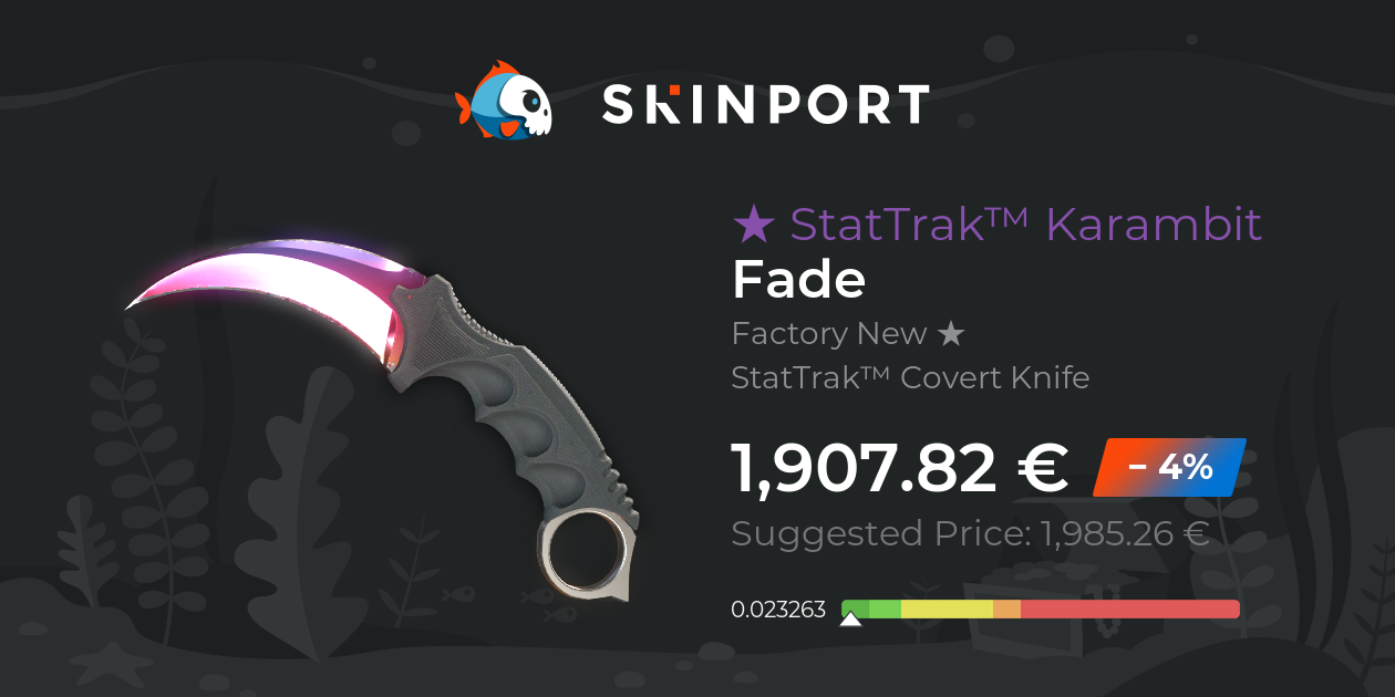 StatTrak™ Karambit | Fade (Factory New) - Counter-Strike 2 - Skinport