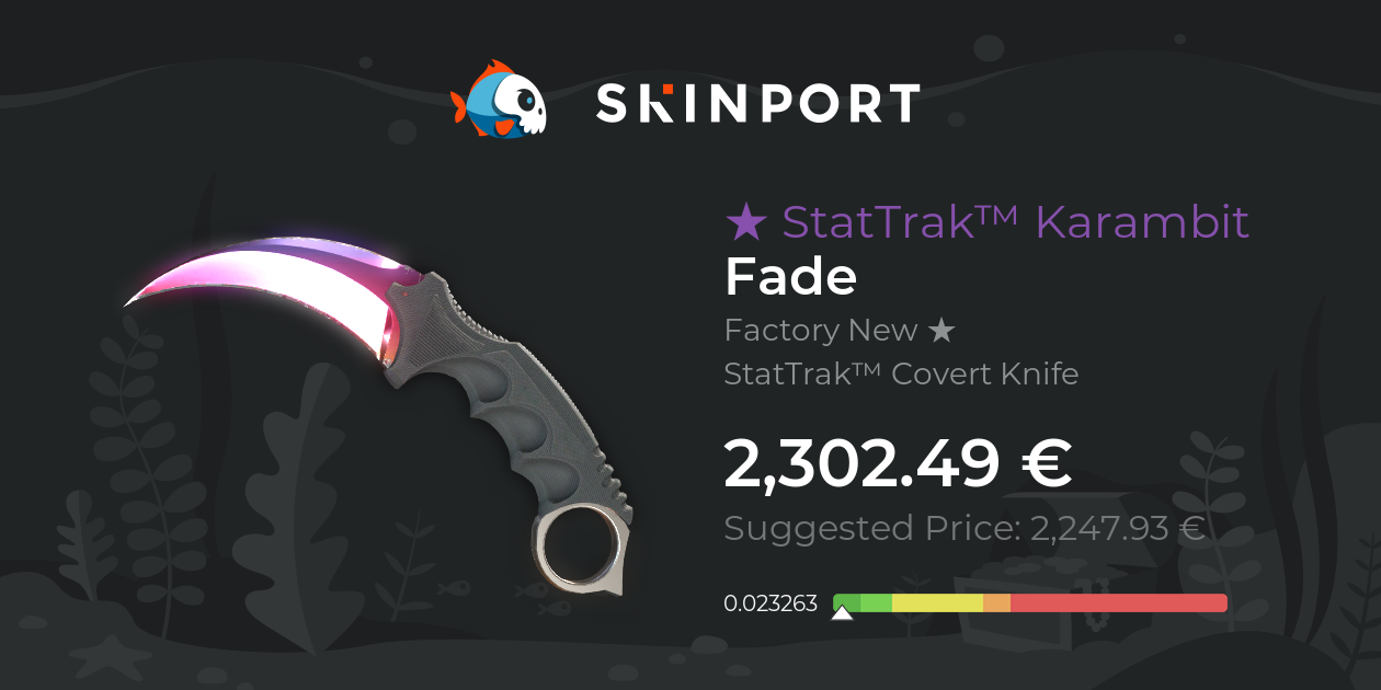 StatTrak™ Karambit | Fade (Factory New) - Counter-Strike 2 - Skinport