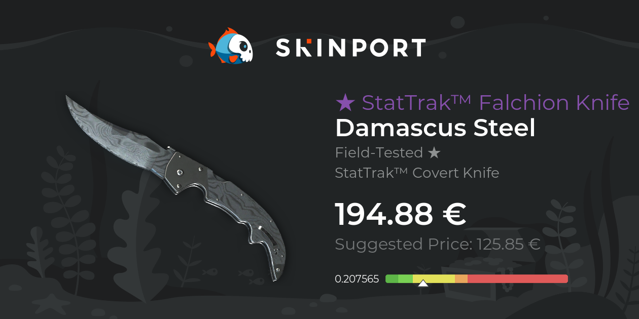 Falchion-Messer (★ StatTrak™) | Damaszener Stahl (Einsatzerprobt ...