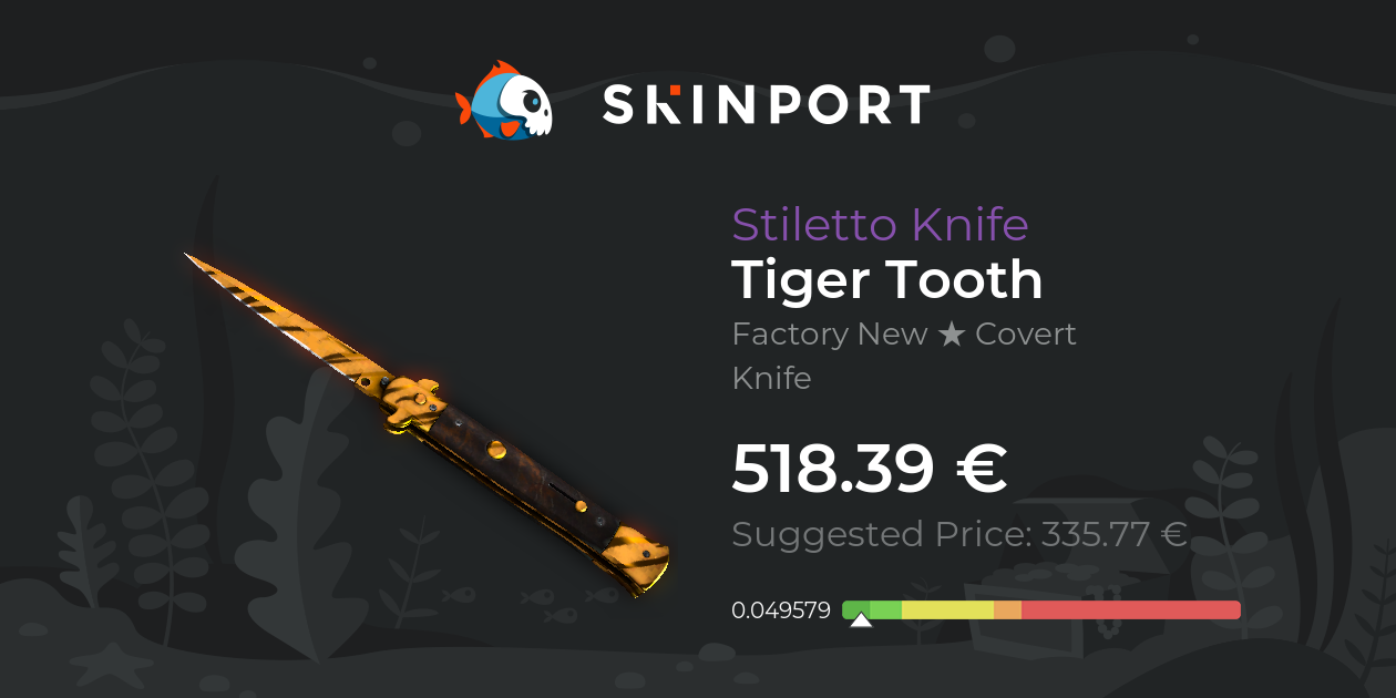 Stiletto Knife | Tiger Tooth (Factory New) - Counter-Strike 2 - Skinport