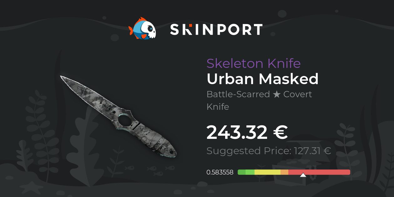 Skeleton Knife | Urban Masked (Battle-Scarred) - CS2 - Skinport