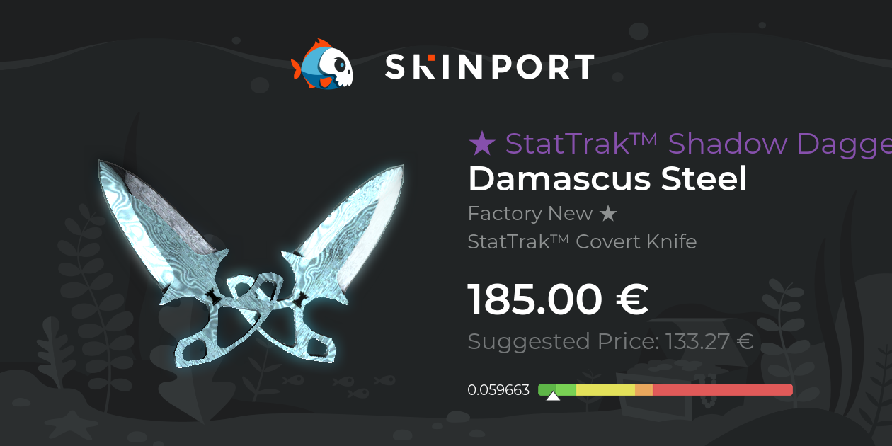 StatTrak™ Shadow Daggers | Damascus Steel (Factory New) - CS2 - Skinport