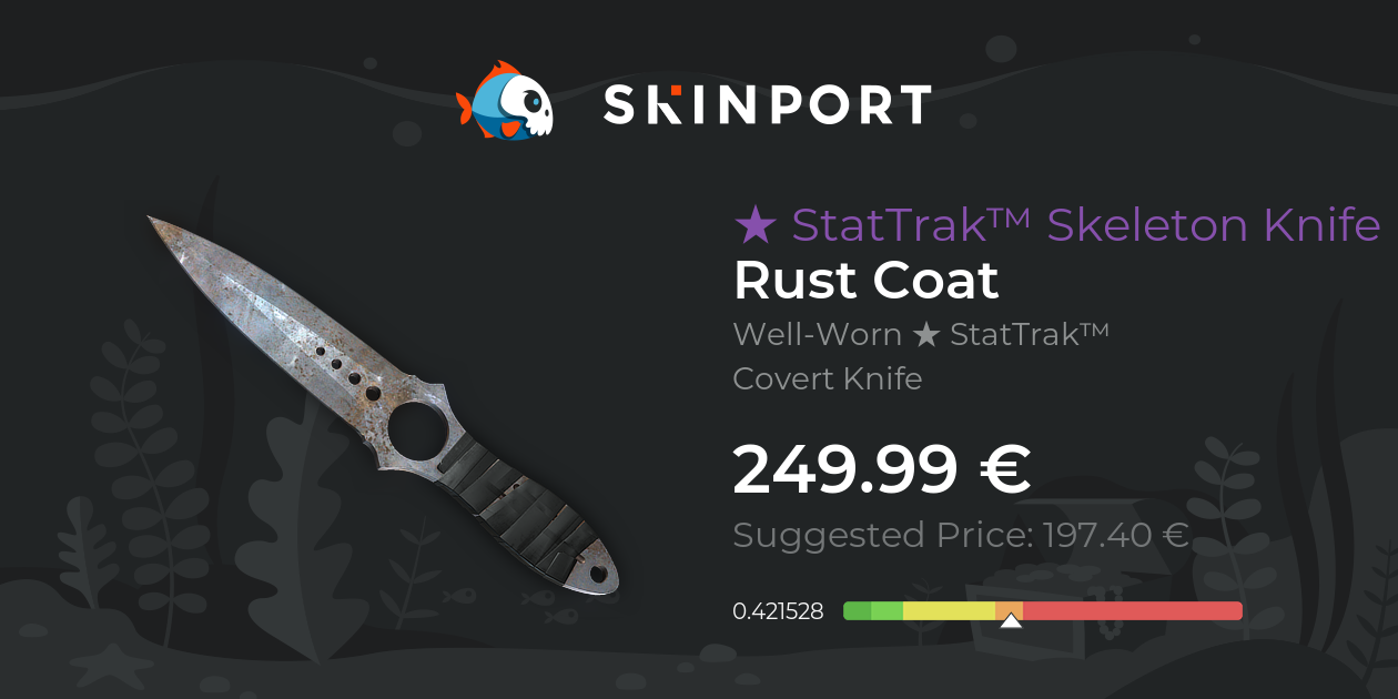 StatTrak™ Skeleton Knife | Rust Coat (Well-Worn) - Counter-Strike 2 ...