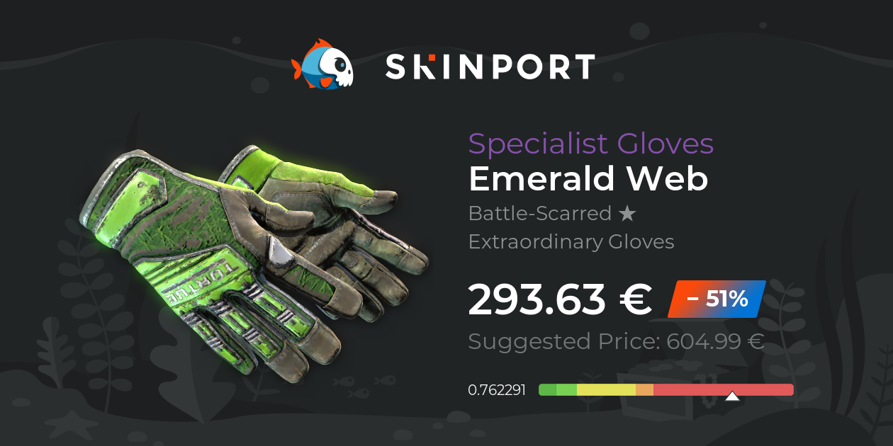Specialist Gloves | Emerald Web (Battle-Scarred) - Counter-Strike 2 - Skinport