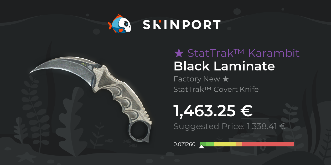 StatTrak™ Karambit | Black Laminate (Factory New) - Counter-Strike 2 ...
