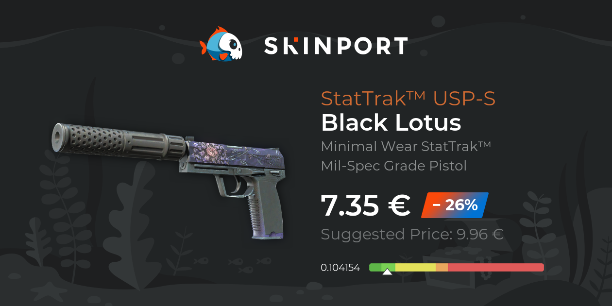 StatTrak™ USP-S | Black Lotus (Minimal Wear) - Counter-Strike 2 - Skinport