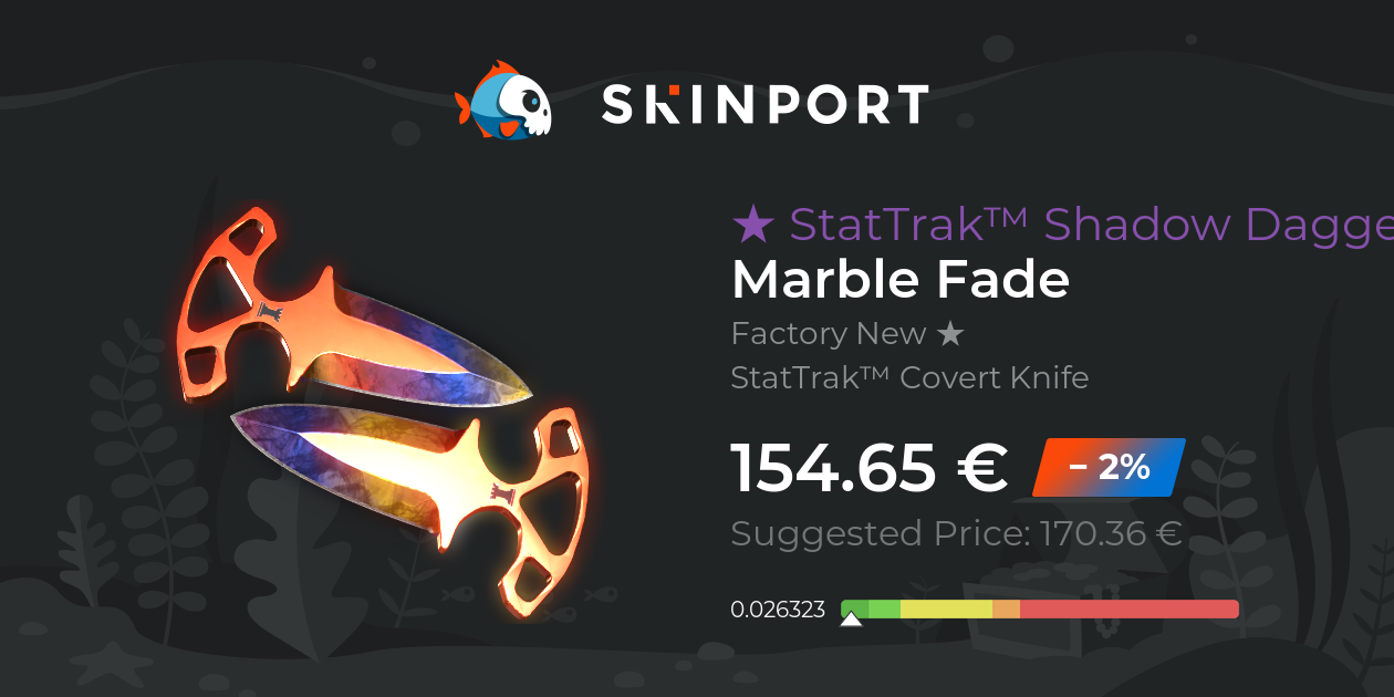 StatTrak™ Shadow Daggers | Marble Fade (Factory New) - Counter-Strike 2 ...
