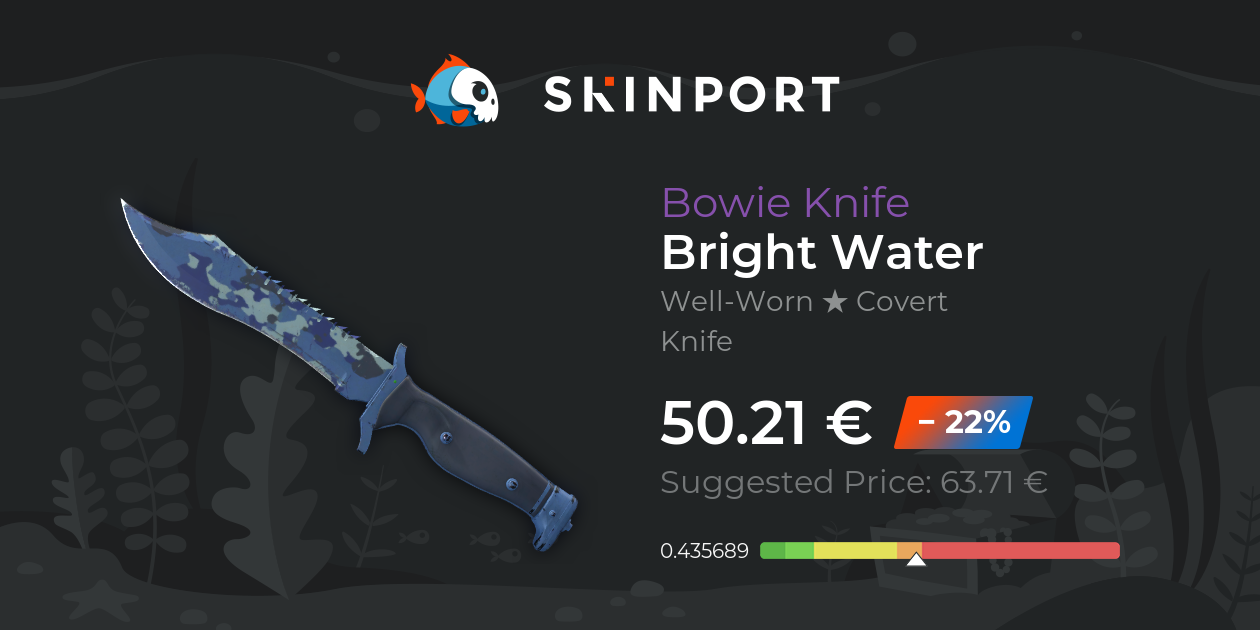 Bowie Knife | Bright Water (Well-Worn) - Counter-Strike 2 - Skinport