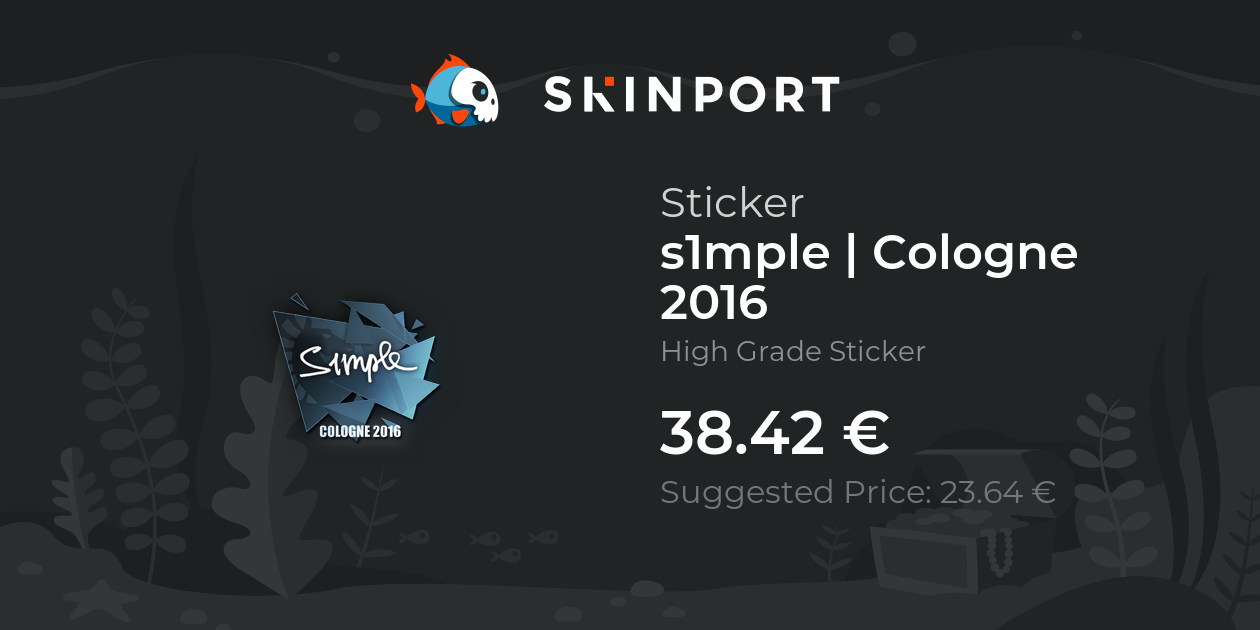 Sticker | s1mple | Cologne 2016 - Counter-Strike 2 - Skinport
