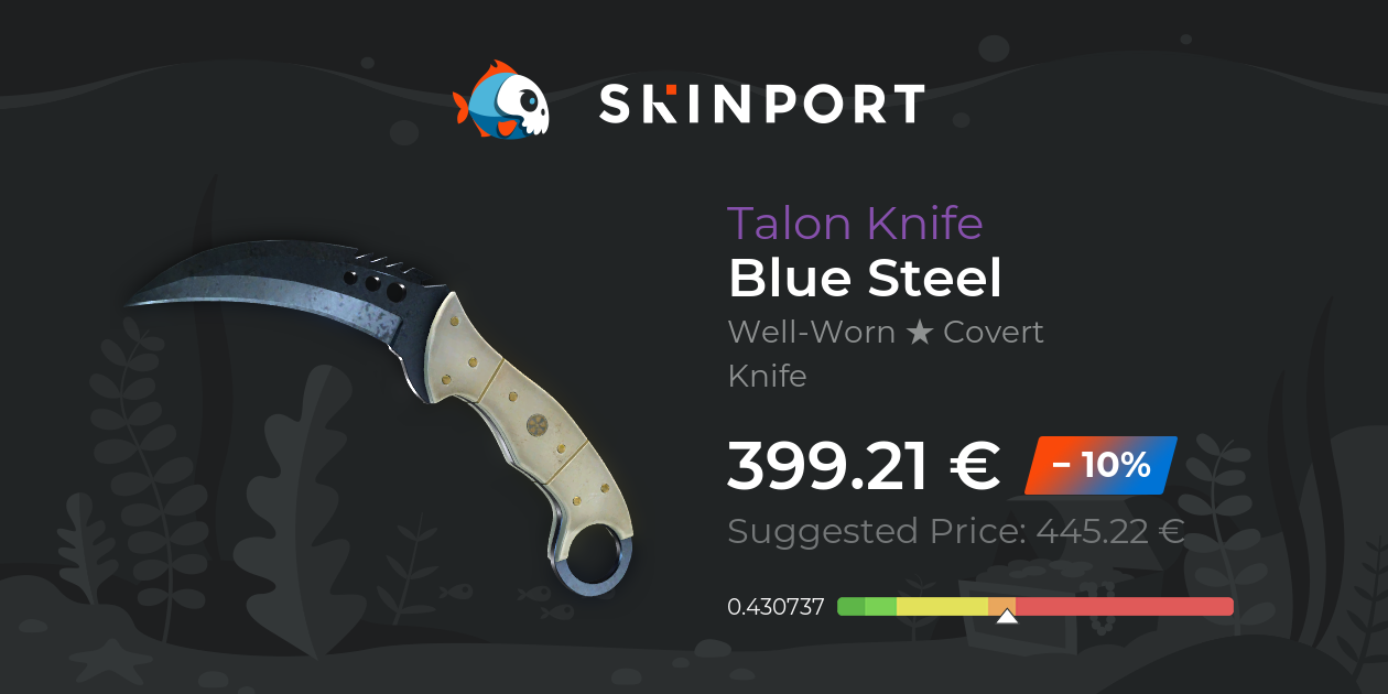 Talon Knife | Blue Steel (Well-Worn) - Counter-Strike 2 - Skinport