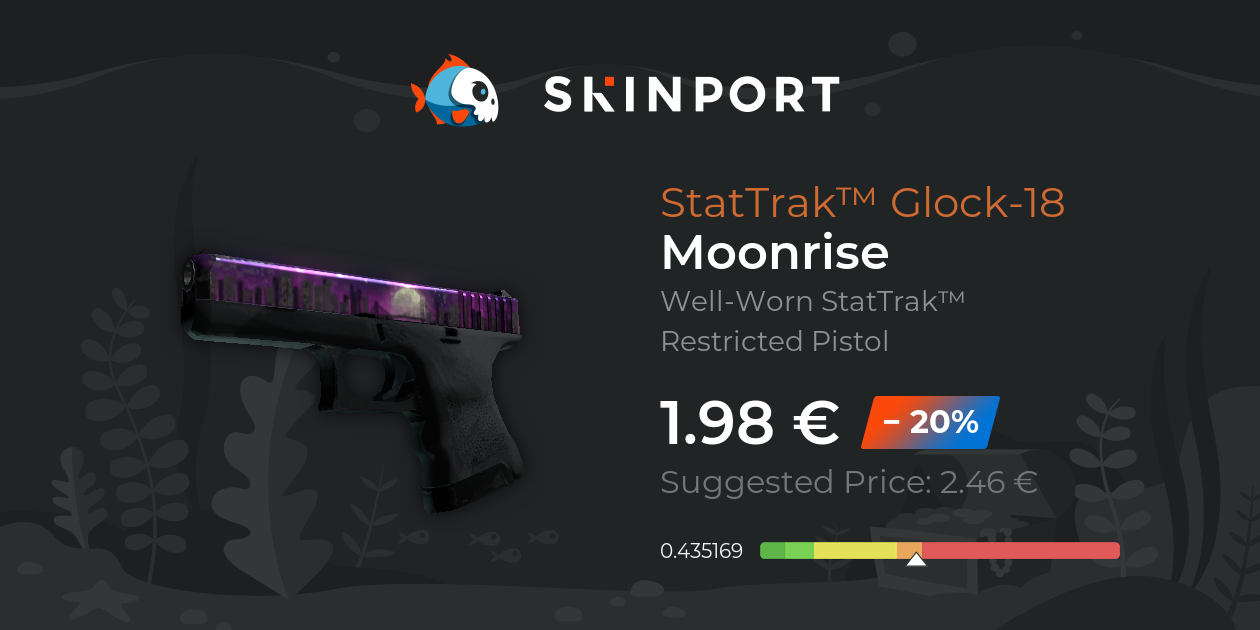 StatTrak™ Glock-18 | Moonrise (Well-Worn) - Counter-Strike 2 - Skinport
