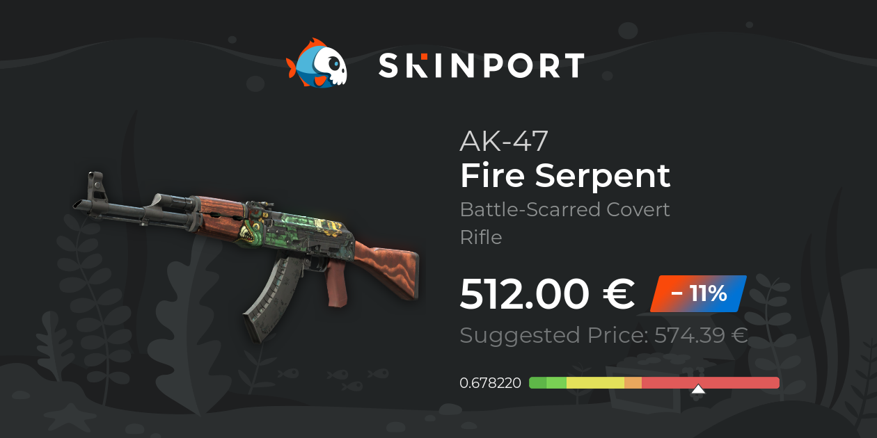 AK-47 | Fire Serpent (Battle-Scarred) - Counter-Strike 2 - Skinport