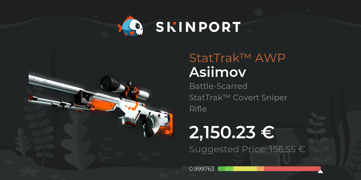 StatTrak™ AWP | Asiimov (Battle-Scarred) - Counter-Strike 2 - Skinport