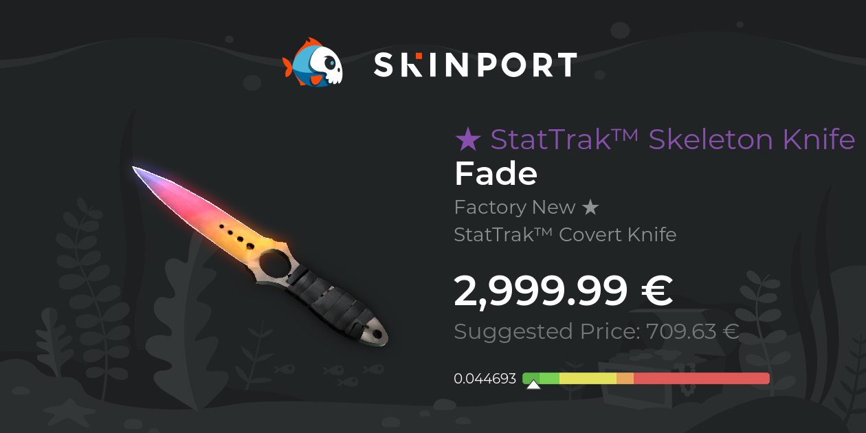 StatTrak™ Skeleton Knife | Fade (Factory New) - Counter-Strike 2 - Skinport