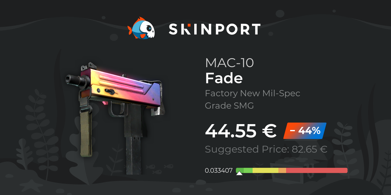MAC-10 | Fade (Factory New) - Counter-Strike 2 - Skinport