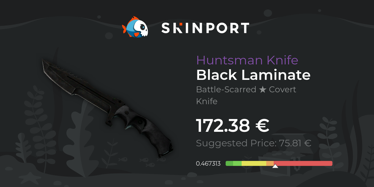 Huntsman Knife | Black Laminate (Battle-Scarred) - Counter-Strike 2 ...