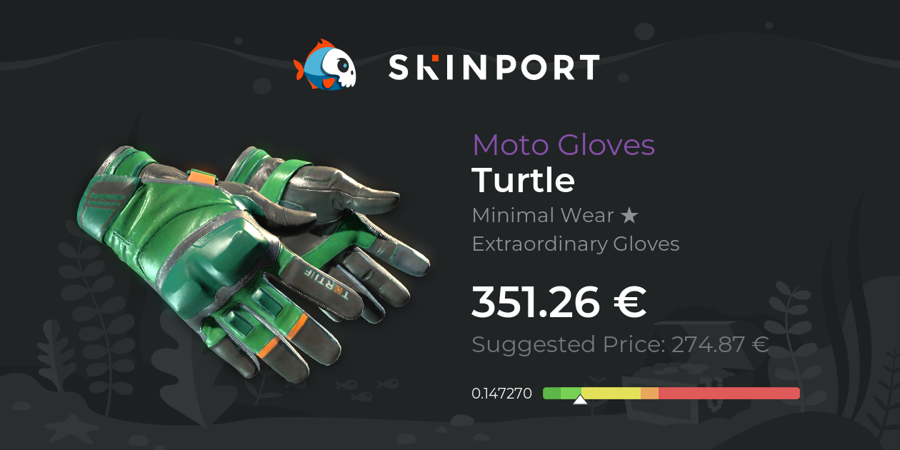 Moto Gloves | Turtle (Minimal Wear) - Counter-Strike 2 - Skinport