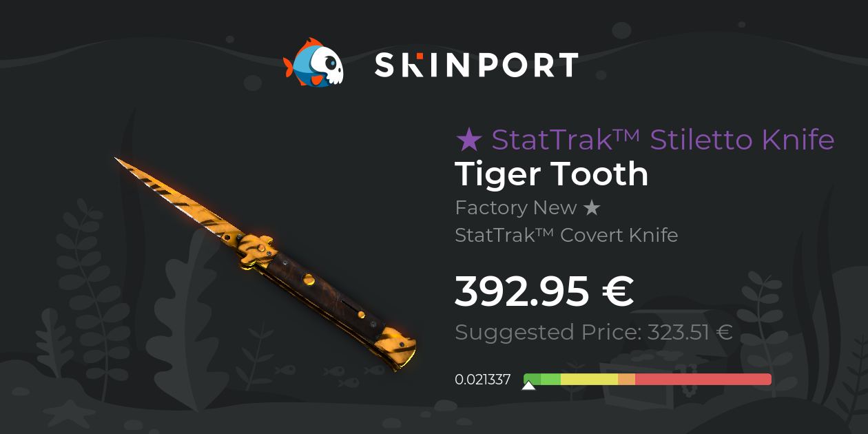 StatTrak™ Stiletto Knife | Tiger Tooth (Factory New) - Counter-Strike 2 ...