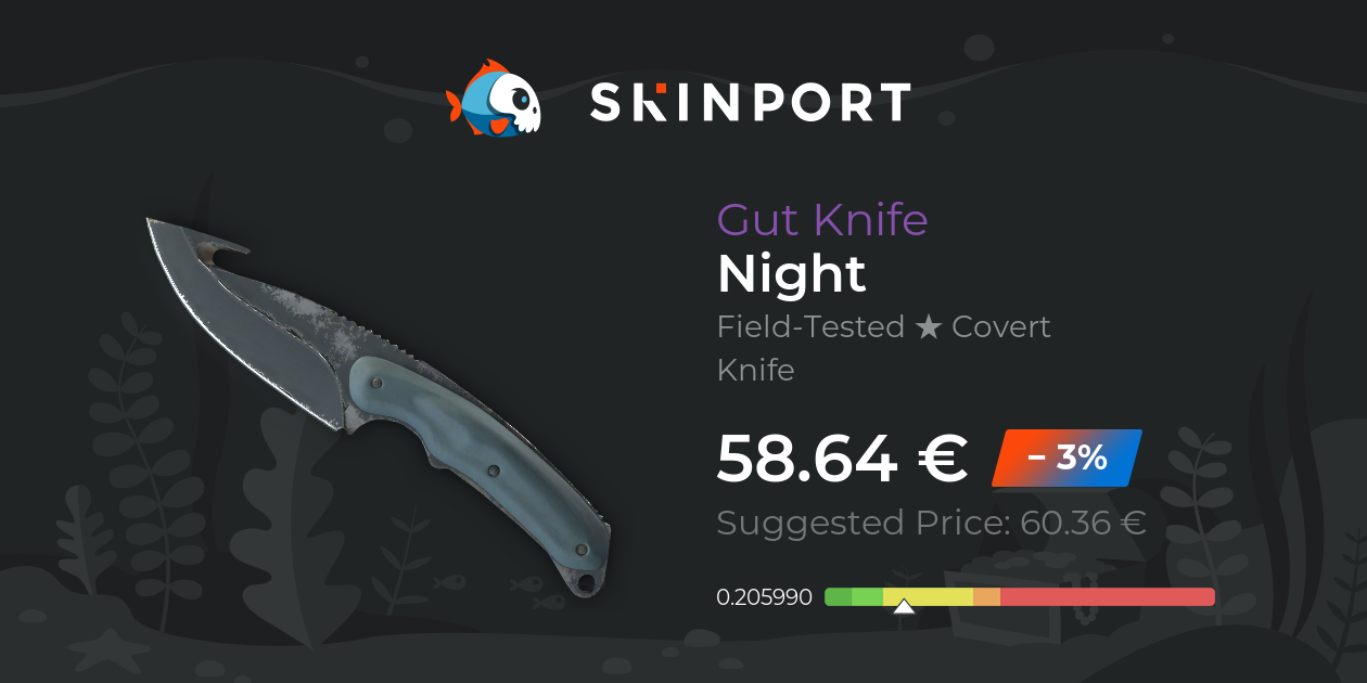Gut Knife | Night (Field-Tested) - Counter-Strike 2 - Skinport