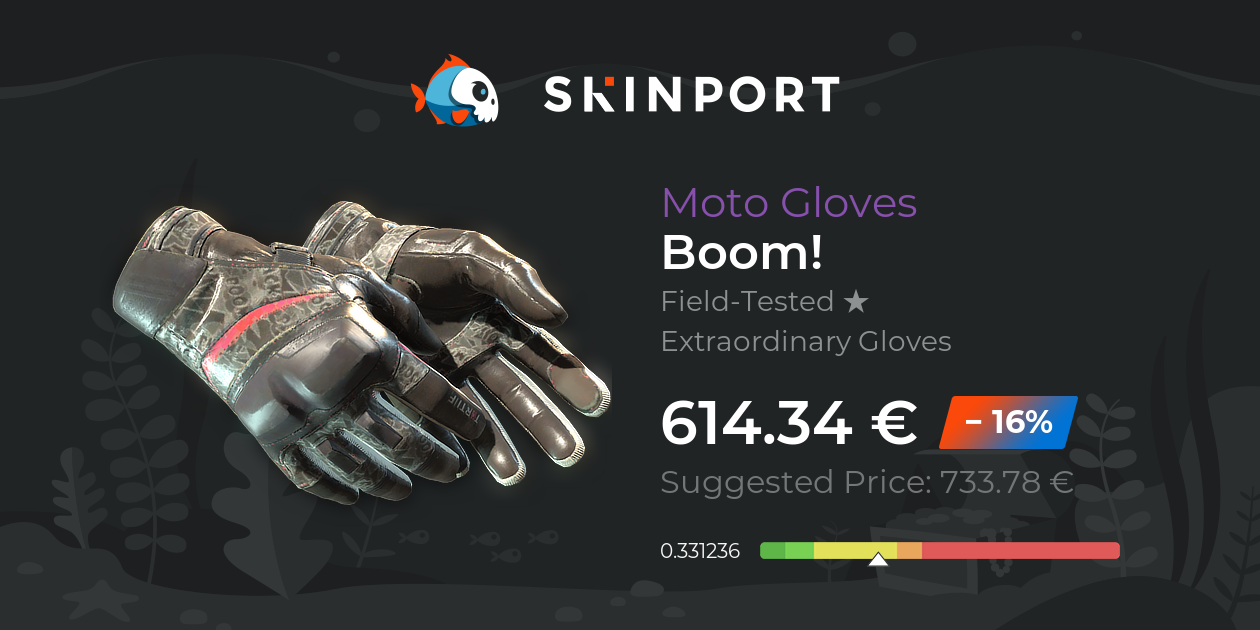 Moto Gloves | Boom! (Field-Tested) - Counter-Strike 2 - Skinport