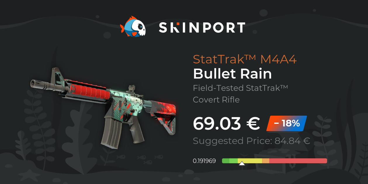 StatTrak™ M4A4 | Bullet Rain (Field-Tested) - Counter-Strike 2 - Skinport