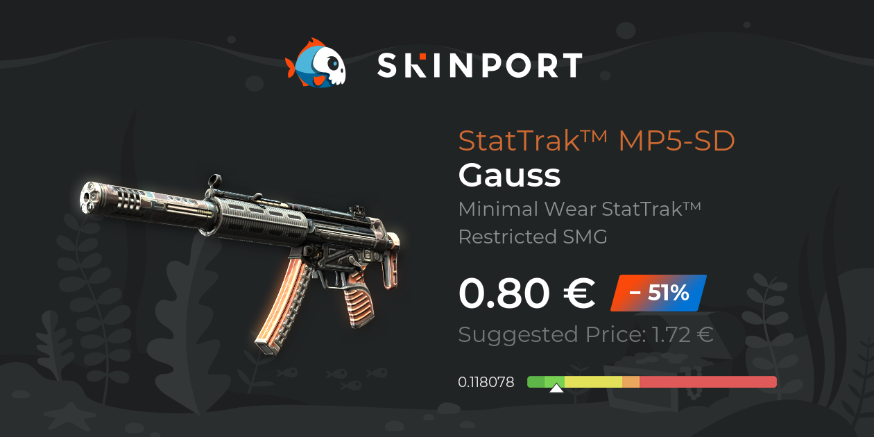 StatTrak™ MP5-SD | Gauss (Minimal Wear) - Counter-Strike 2 - Skinport