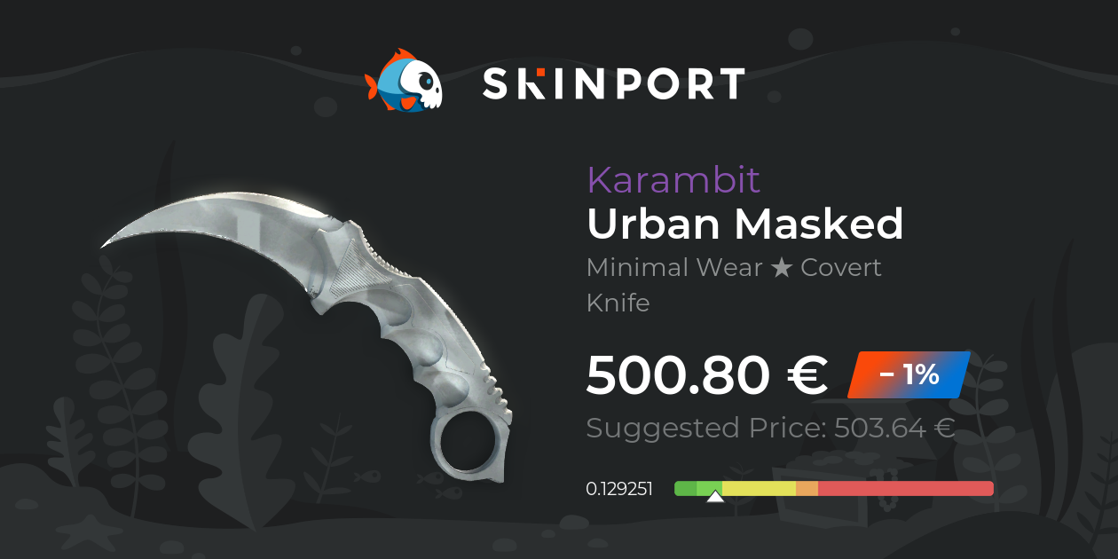 Karambit | Urban Masked (Minimal Wear) - Counter-Strike 2 - Skinport