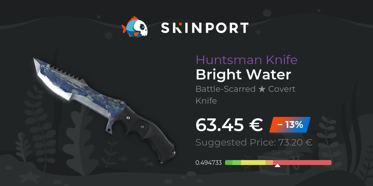 Huntsman Knife | Bright Water (Battle-Scarred) - Counter-Strike 2 ...