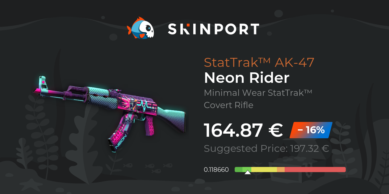 StatTrak™ AK-47 | Neon Rider (Minimal Wear) - Counter-Strike 2 - Skinport
