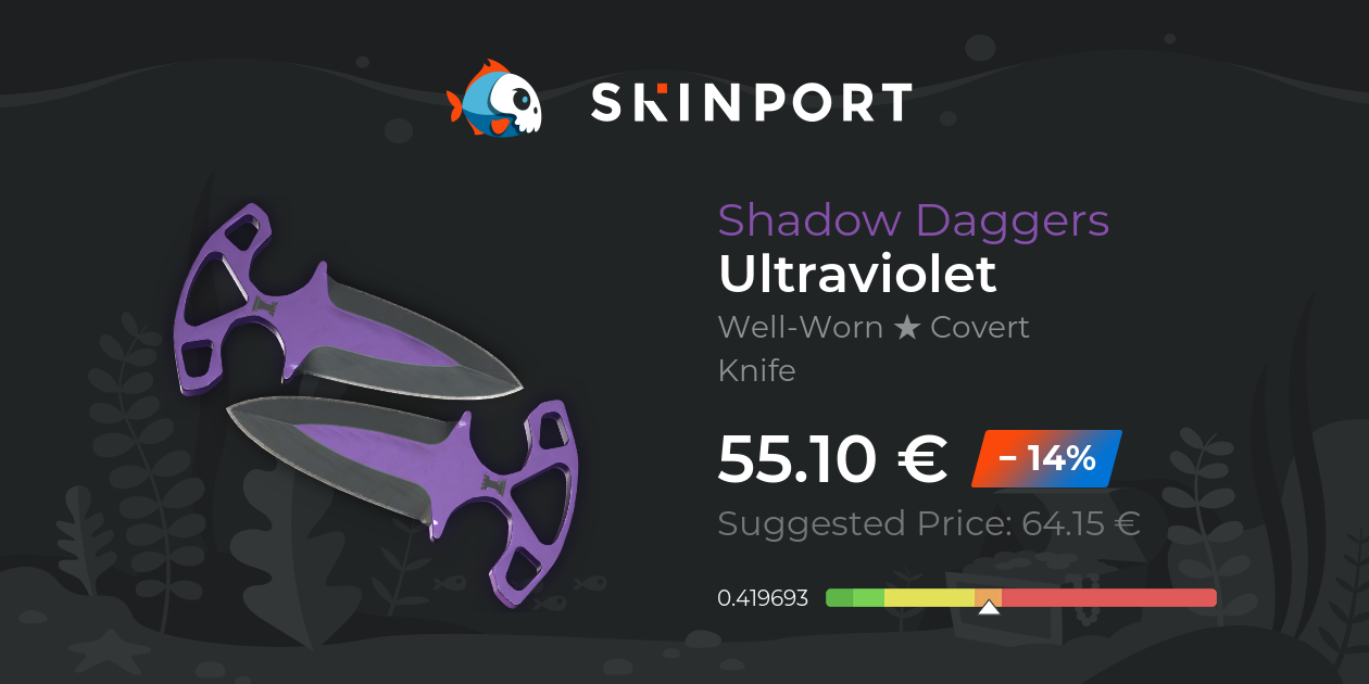 Shadow Daggers | Ultraviolet (Well-Worn) - Counter-Strike 2 - Skinport