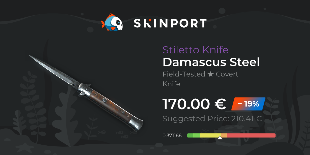 Stiletto Knife | Damascus Steel (Field-Tested) - Counter-Strike 2 ...