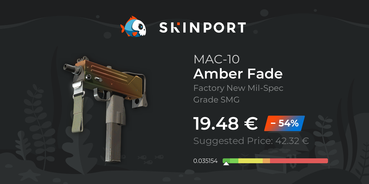 MAC-10 | Amber Fade (Factory New) - Counter-Strike 2 - Skinport
