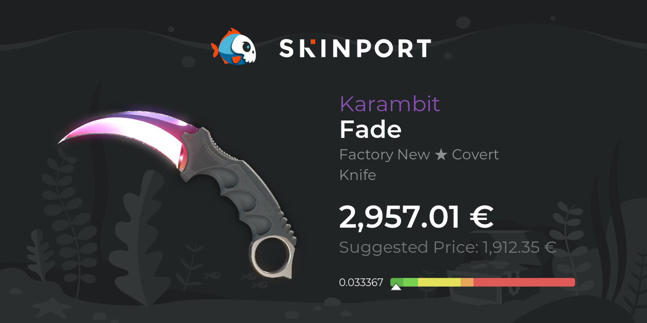 Karambit | Fade (Factory New) - Counter-Strike 2 - Skinport