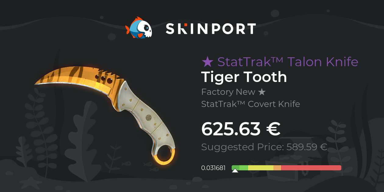StatTrak™ Talon Knife | Tiger Tooth (Factory New) - Counter-Strike 2 ...