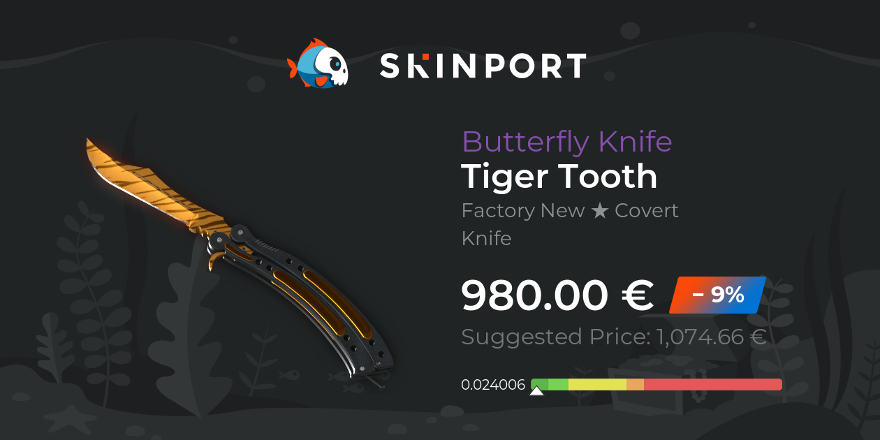 Butterfly Knife | Tiger Tooth (Factory New) - Counter-Strike 2 - Skinport