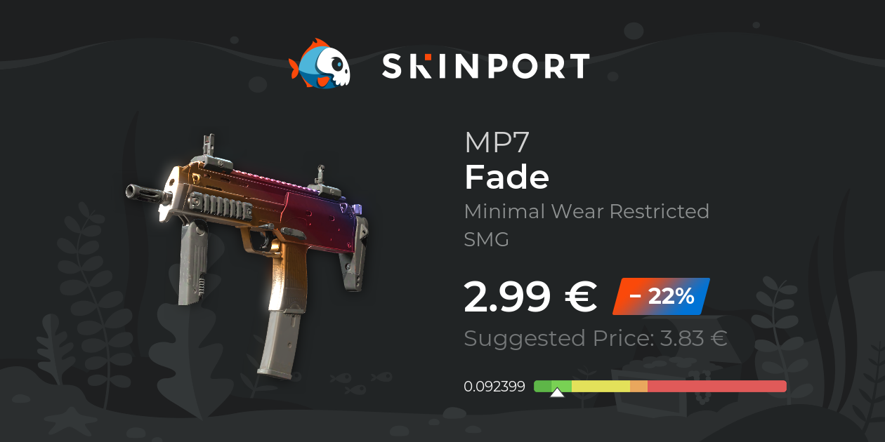 MP7 | Fade (Minimal Wear) - Counter-Strike 2 - Skinport