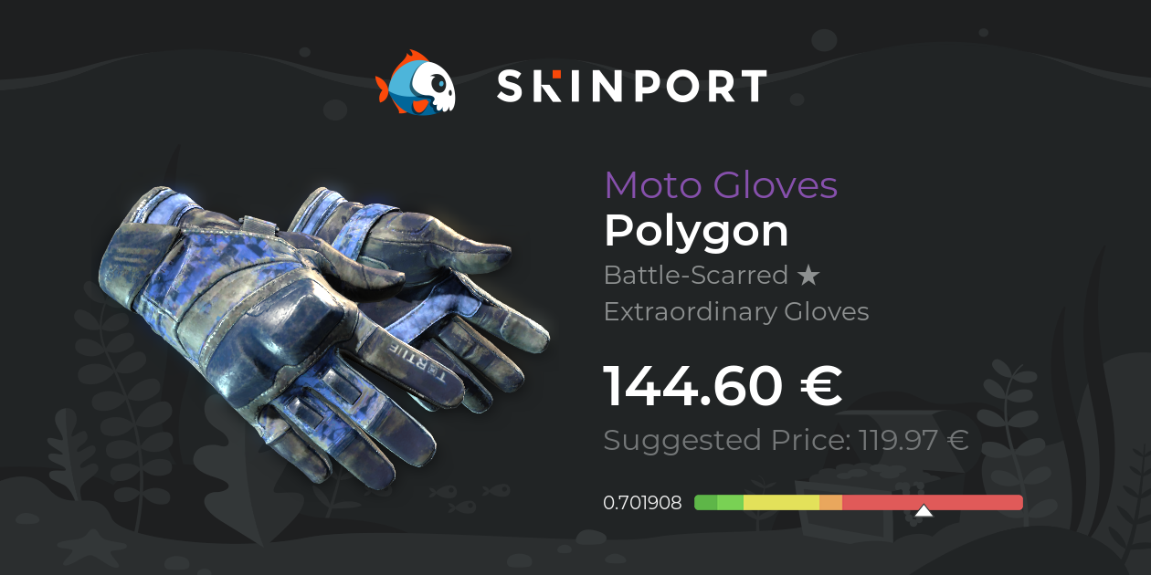 Moto Gloves | Polygon (Battle-Scarred) - Counter-Strike 2 - Skinport