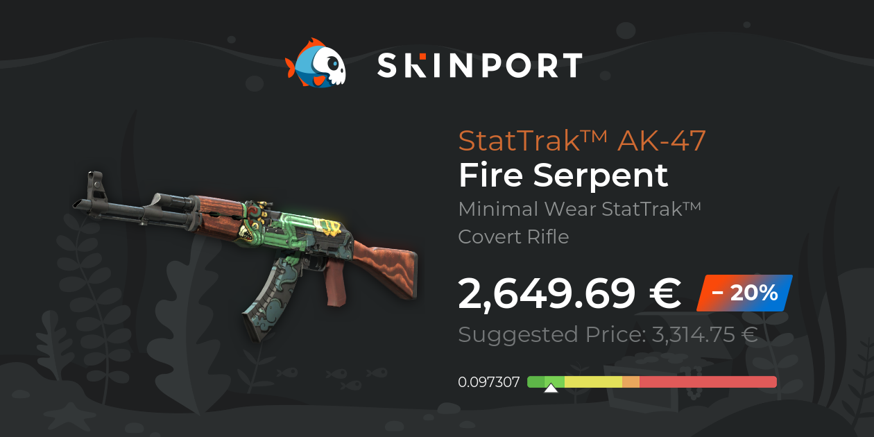 StatTrak™ AK-47 | Fire Serpent (Minimal Wear) - Counter-Strike 2 - Skinport