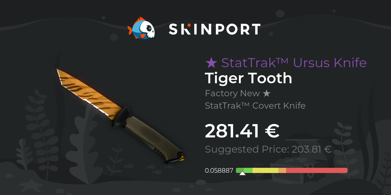 StatTrak™ Ursus Knife | Tiger Tooth (Factory New) - Counter-Strike 2 ...