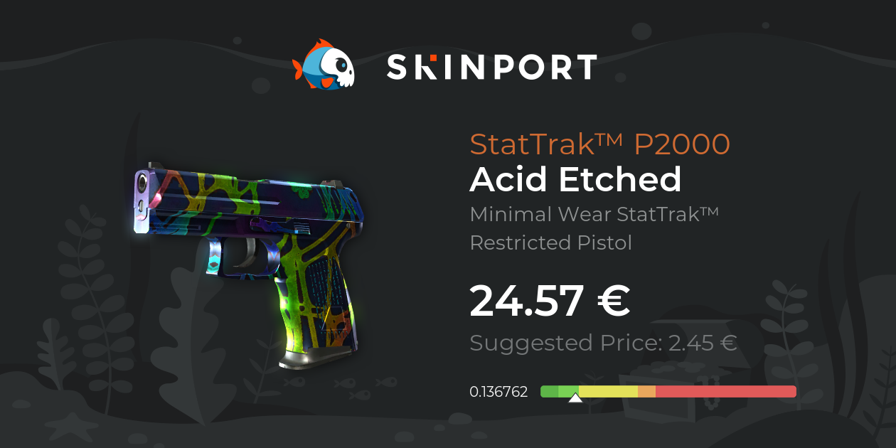StatTrak™ P2000 | Acid Etched (Minimal Wear) - Counter-Strike 2 - Skinport