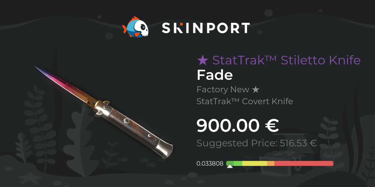 StatTrak™ Stiletto Knife | Fade (Factory New) - Counter-Strike 2 - Skinport