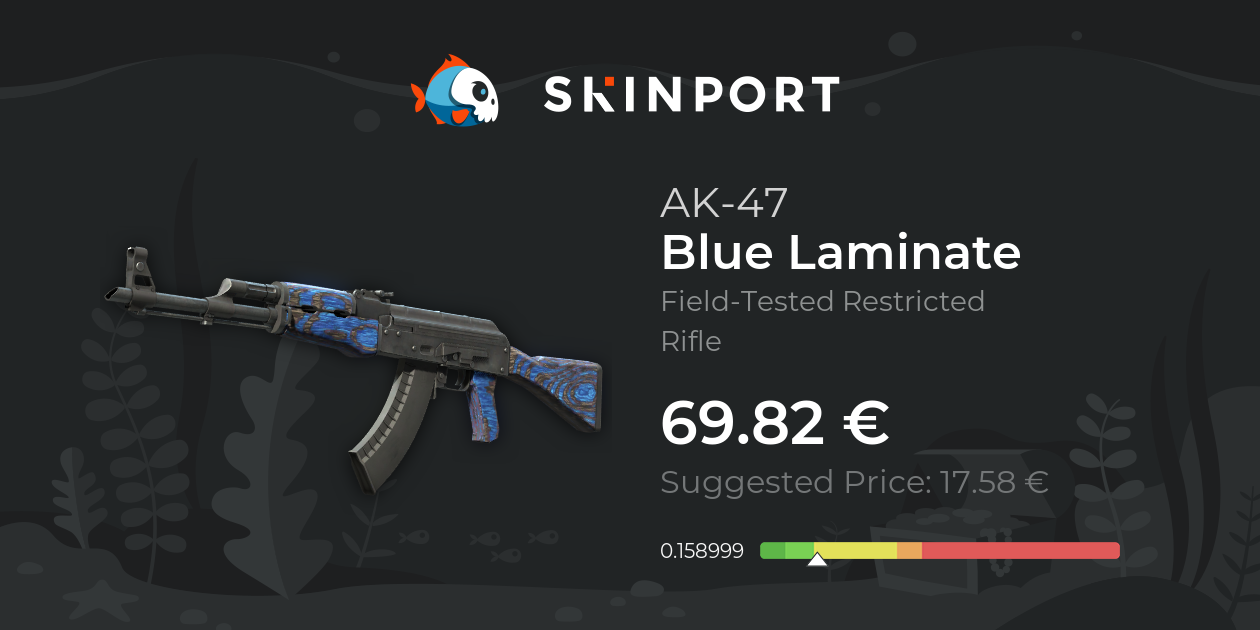 AK-47 | Blue Laminate (Testad i fält) - Counter-Strike 2 - Skinport