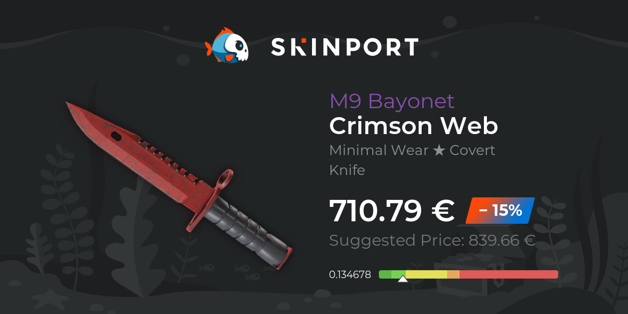 M9 Bayonet | Crimson Web (Minimal Wear) - Counter-Strike 2 - Skinport