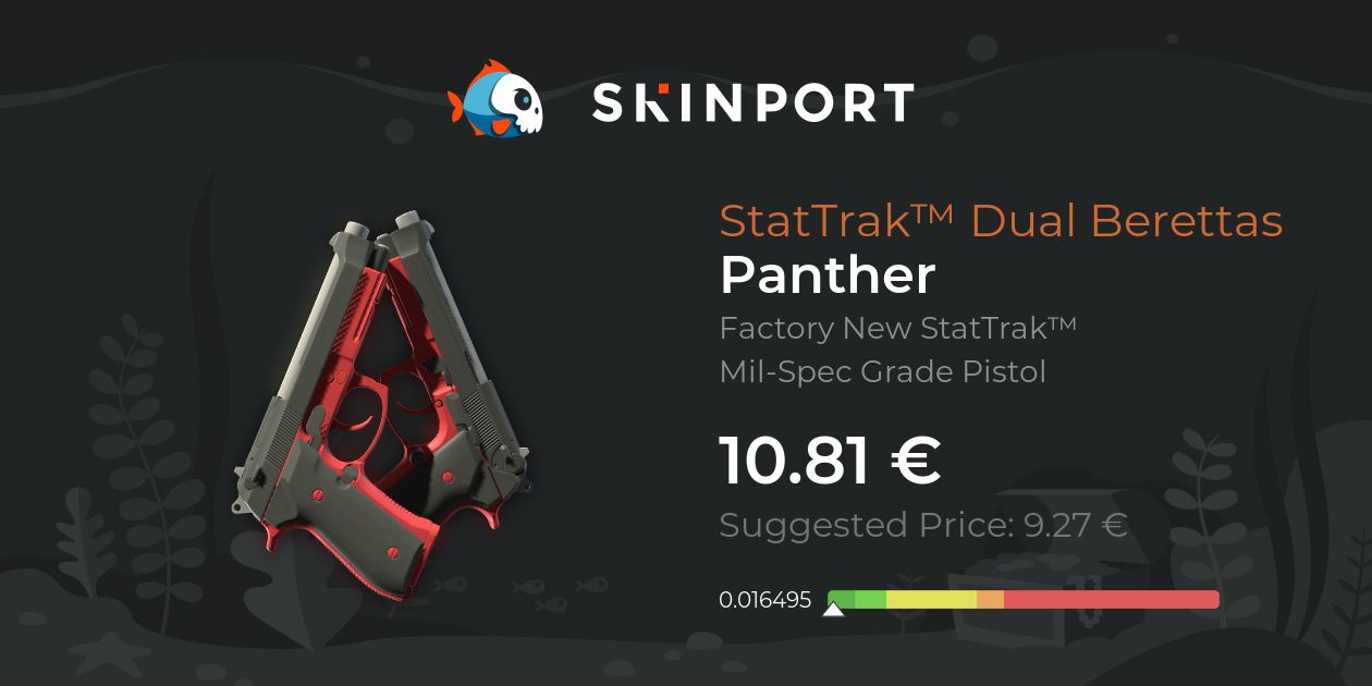 StatTrak™ Dual Berettas | Panther (Factory New) - Counter-Strike 2 ...