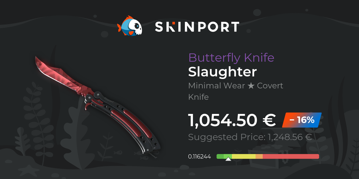 Butterfly Knife | Slaughter (Minimal Wear) - Counter-Strike 2 - Skinport