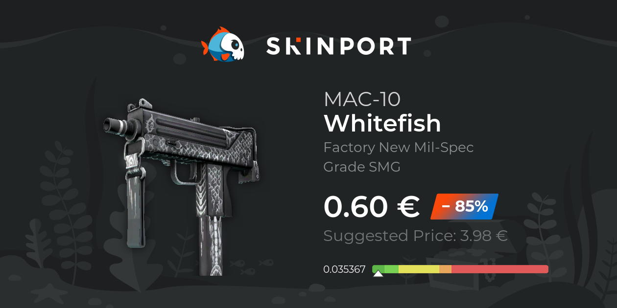 MAC-10 | Whitefish (Factory New) - Counter-Strike 2 - Skinport