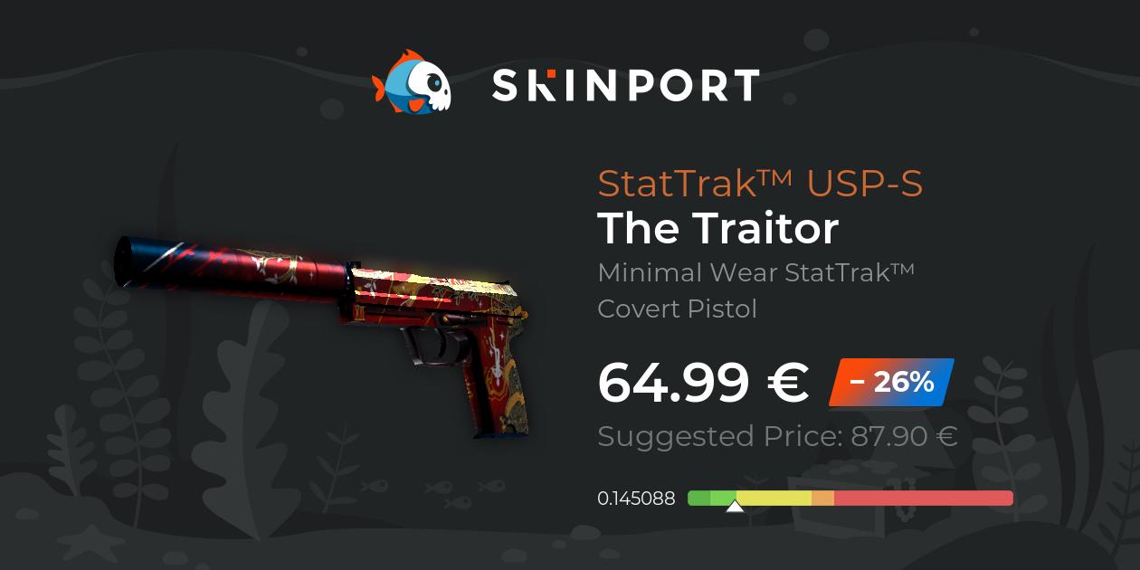 StatTrak™ USP-S | The Traitor (Minimal Wear) - Counter-Strike 2 - Skinport
