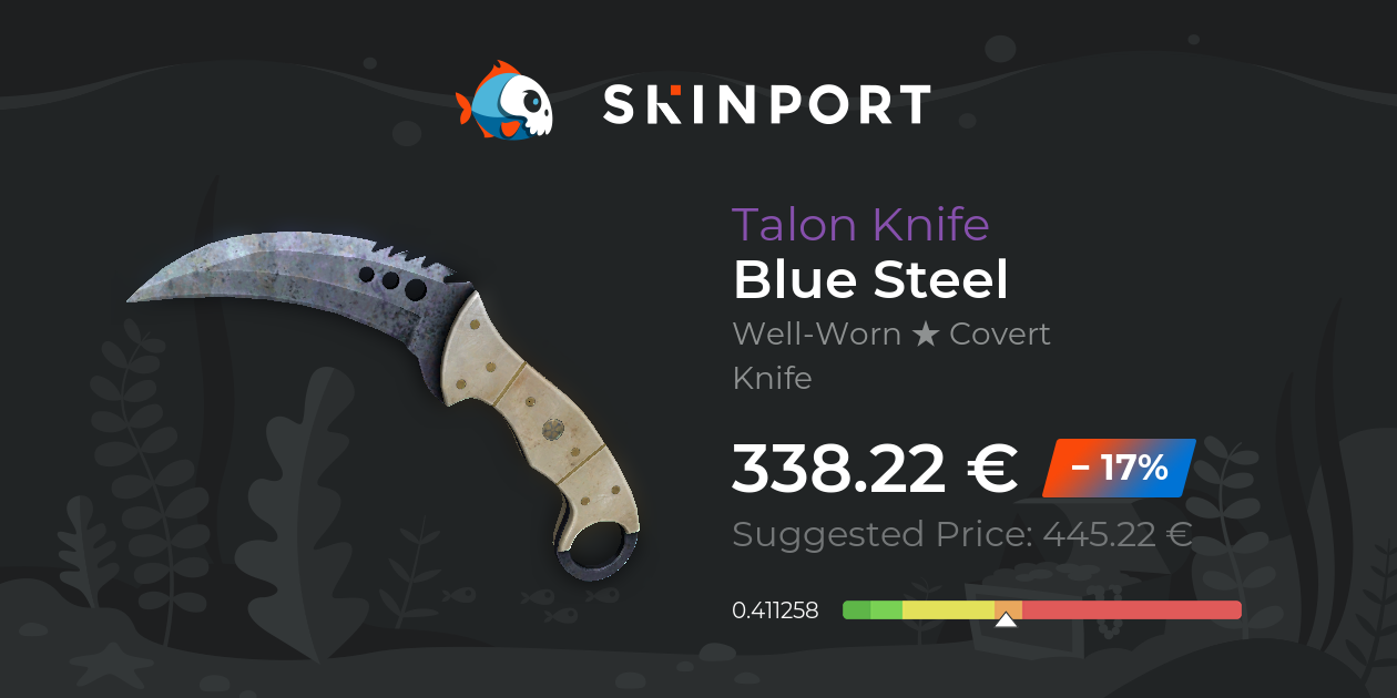 Talon Knife | Blue Steel (Well-Worn) - CS2 - Skinport