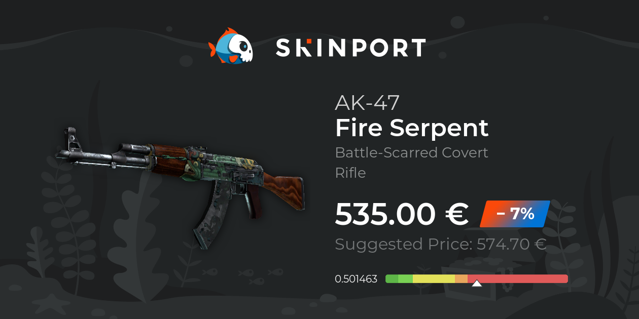 AK-47 | Fire Serpent (Battle-Scarred) - CS2 - Skinport